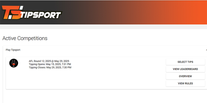 AFL FOOTY TIPPING COMPETITION - Tipsport